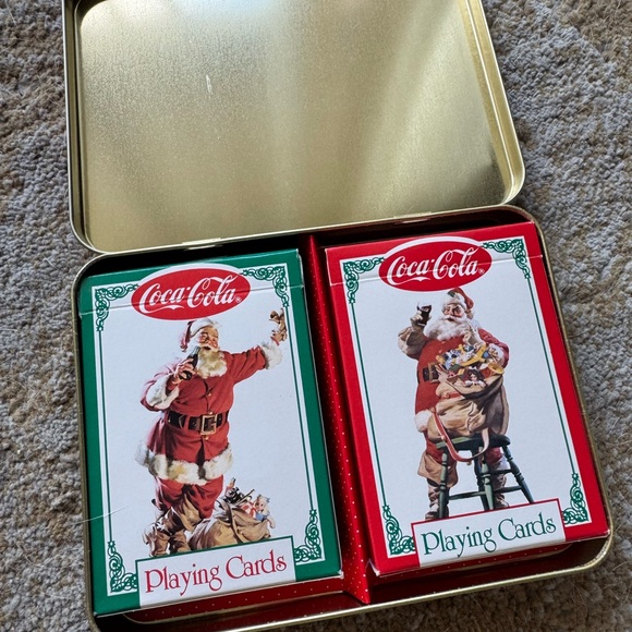 Coca Cola | Games | Vintage Cocacola Santa Playing Cards In Red And ...